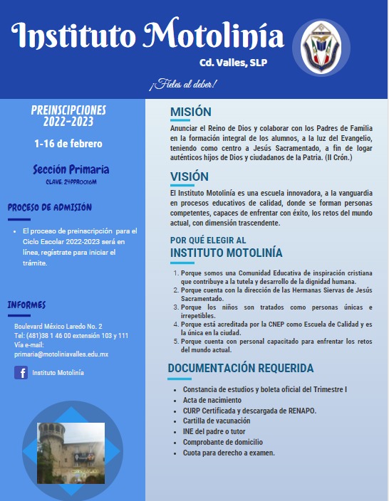 Preinscripción – Colegio Motolinía